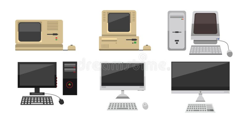 Computer Vector Evolution Illustration. Stock Vector - Illustration of ...