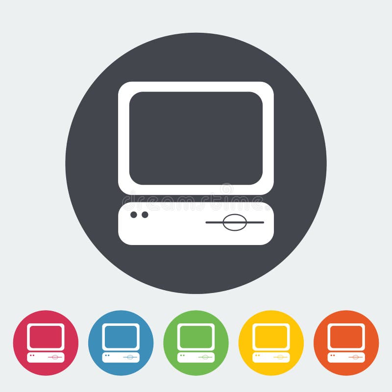 Computer vector flat icon stock vector. Illustration of equipment ...