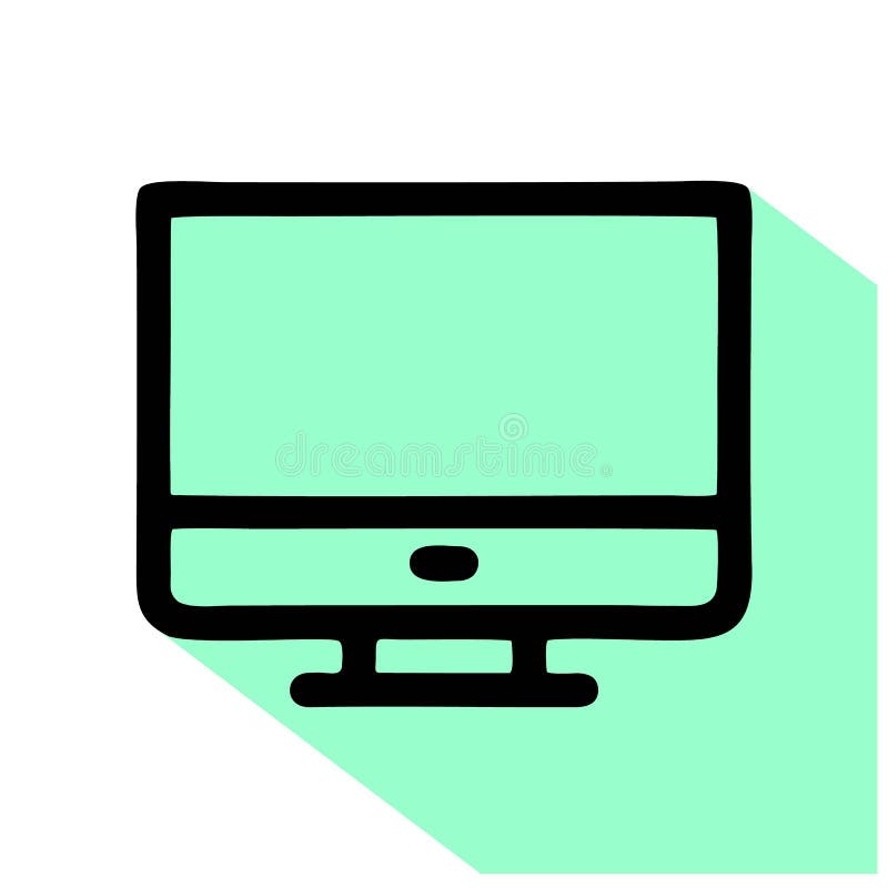 Computer Vector Icon. Computer Editable Stroke Stock Vector ...