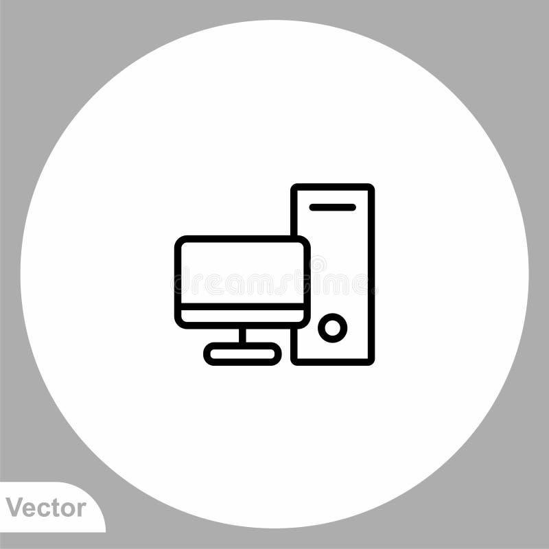 Computer Vector Icon Sign Symbol Stock Vector - Illustration of device ...