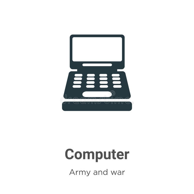 Computer Vector Icon on White Background. Flat Vector Computer Icon ...