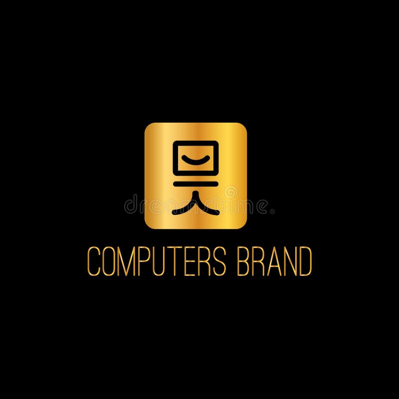 Computer Vector Logo Design Template Stock Vector - Illustration of ...