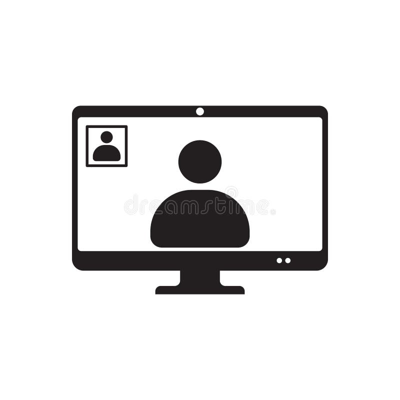 Computer Video Call Icon. Online Conference Communication Concept Stock ...