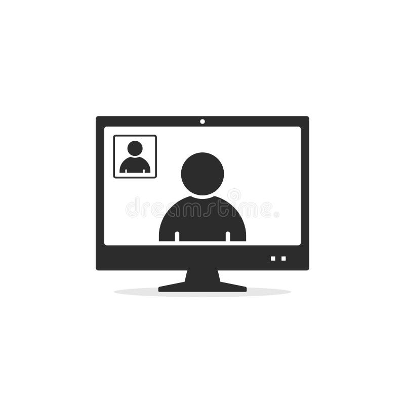 Computer Video Call Icon. Online Conference Communication Concept Stock ...