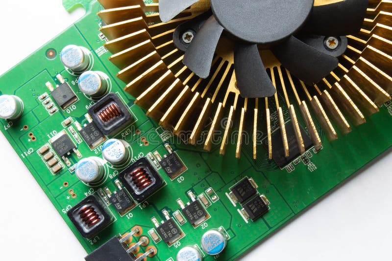 Computer Video Card on White Background Stock Photo - Image of ...