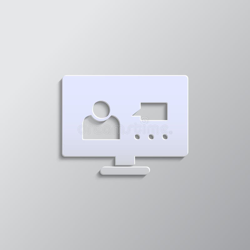 Computer, Video, Conference, Users Paper Style, Icon- Paper Style ...