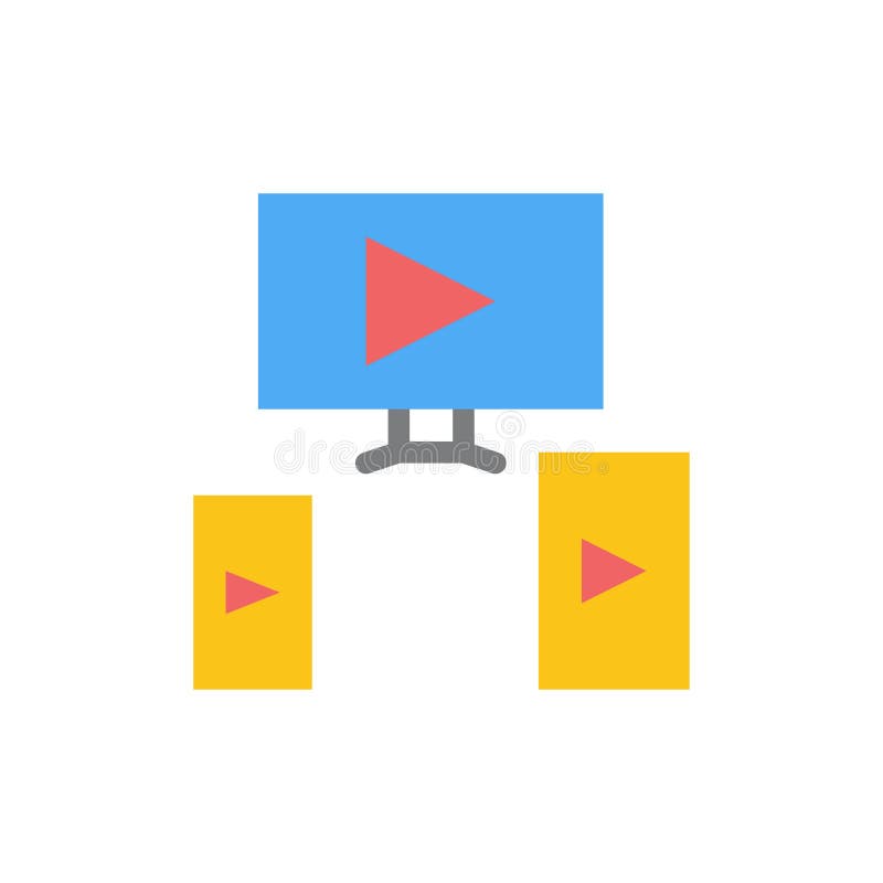 Computer, Video, Design Flat Color Icon. Vector Icon Banner Template ...