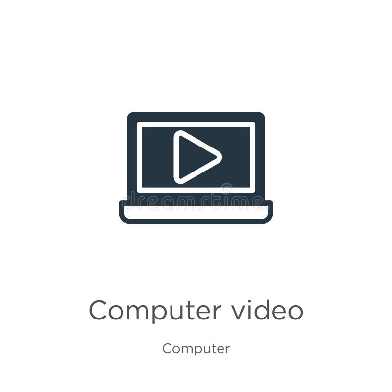 Computer Video Icon Vector. Trendy Flat Computer Video Icon from ...