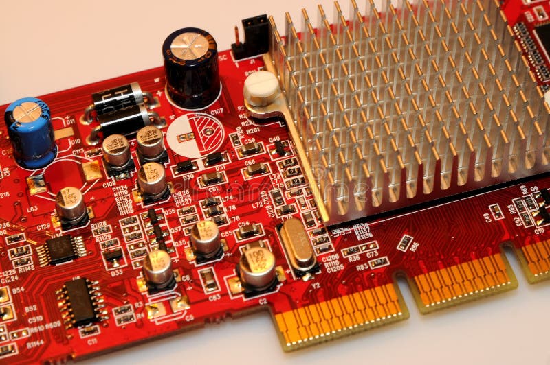 Microchip of videocard, II stock image. Image of electricity - 21001