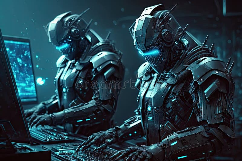 Computer Virtual Space for Game or Movie with Robots and Cyborgs in ...