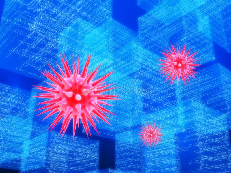 Virtual Computer Virus Spread. Stock Illustration - Illustration of ...