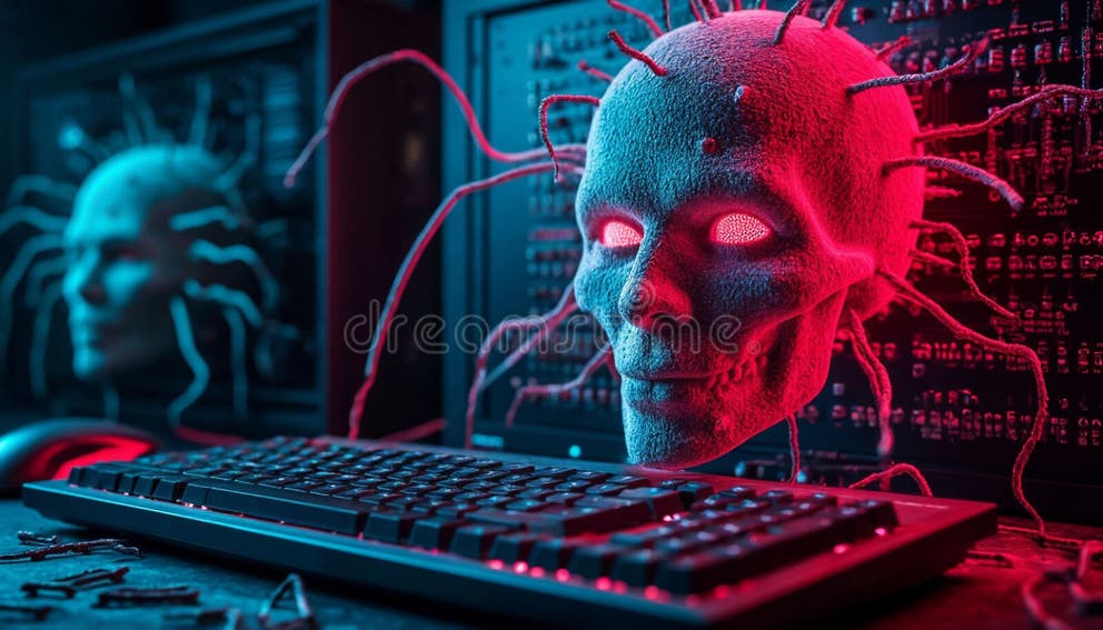 Computer Virus Abstract Illustration Stock Illustration - Illustration ...