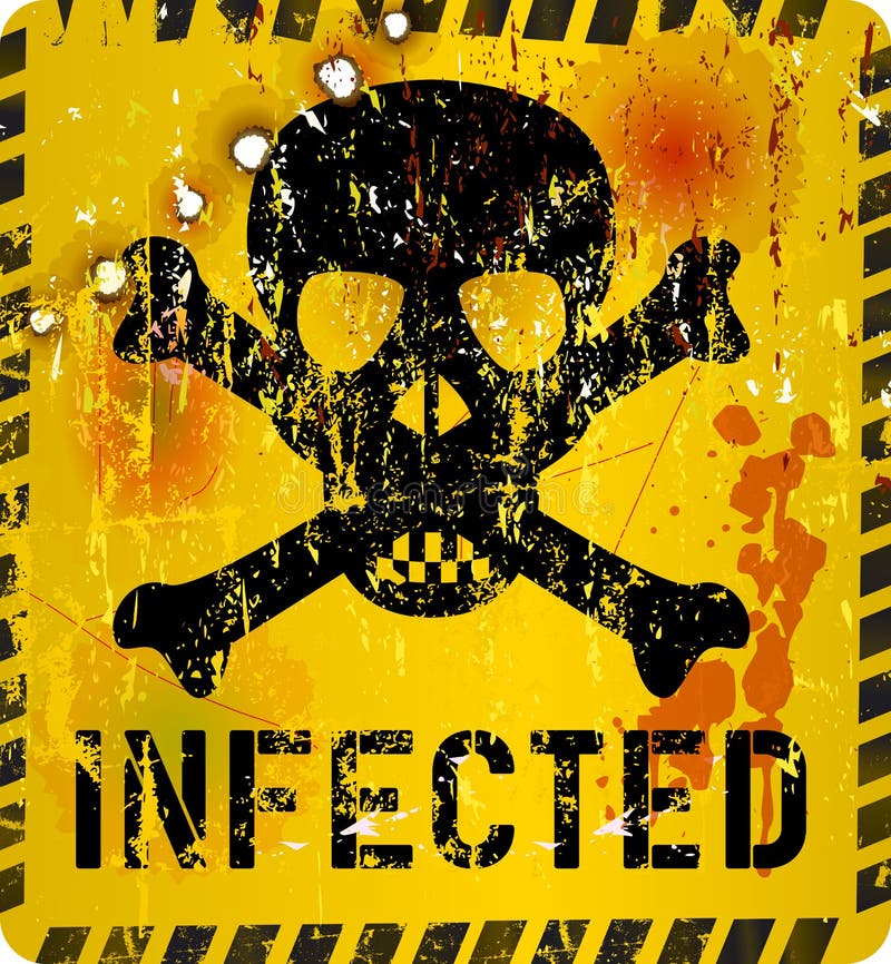 Computer virus alert sign, stock vector. Illustration of virtual - 52307395