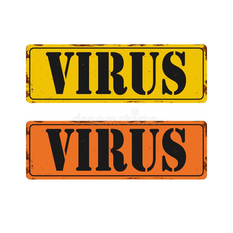 Computer Virus Alert, Grungy Sign, Vector on a White Background Stock ...
