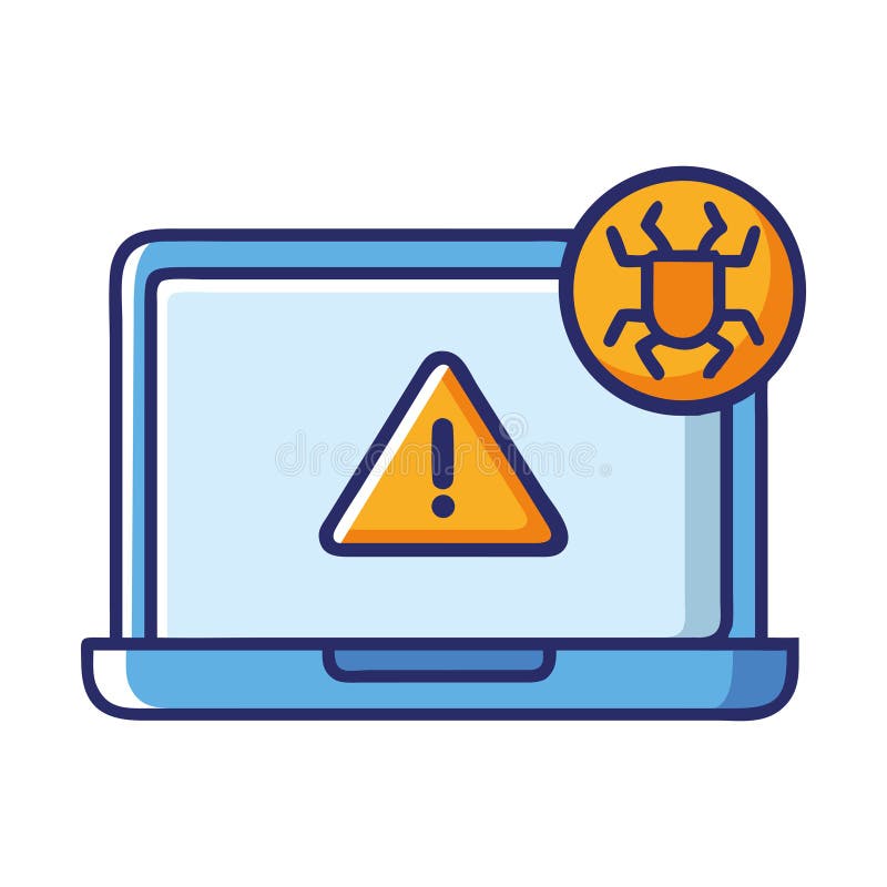 Computer Virus Alert Icon stock illustration. Illustration of ...