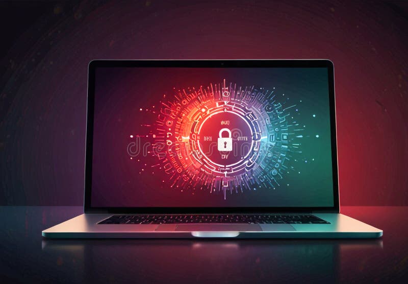 Computer Virus Alert Sign on Screen Stock Illustration - Illustration ...