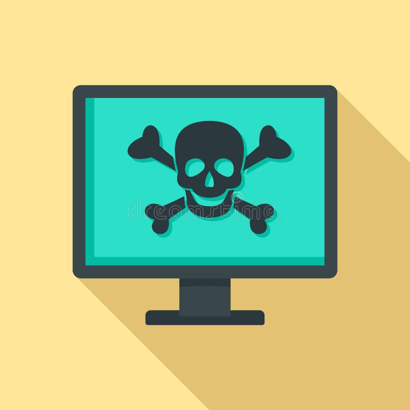 Computer Virus Bomb Icon, Flat Style Stock Vector - Illustration of ...