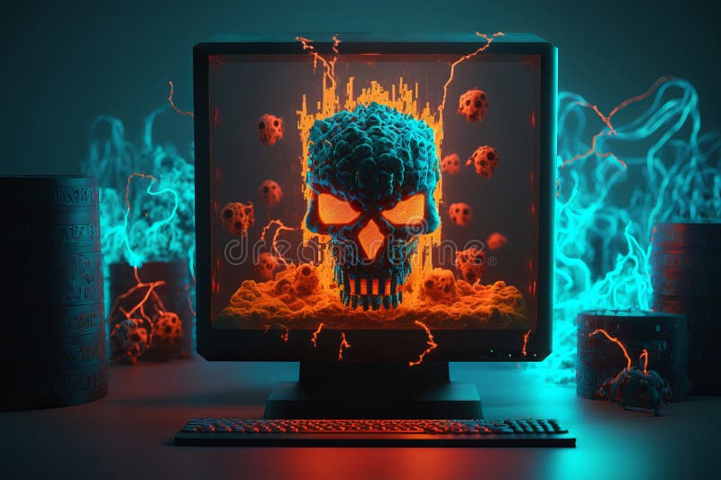 Computer Virus Background. Malware, Ransomware, Spam, Phishing, Hacked ...