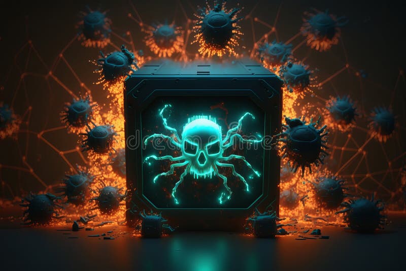 Computer Virus Background. Malware, Ransomware, Spam, Phishing, Hacked ...