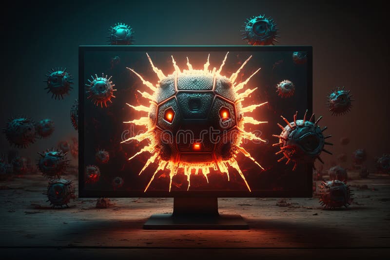 Computer Virus Background. Malware, Ransomware, Spam, Phishing, Hacked ...