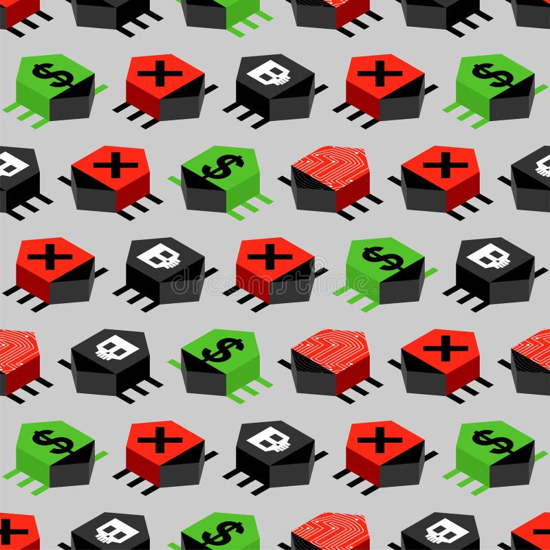 Computer Virus Bug Pattern Seamless. Spyware for Your Pc Background ...