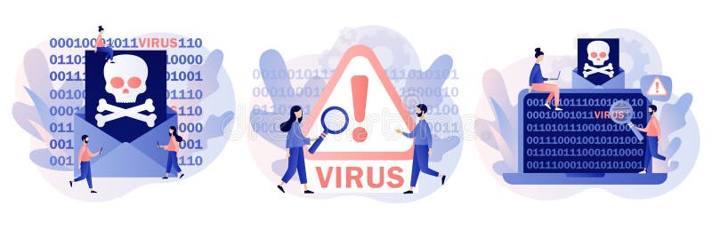 Computer Virus Concept. Hacker Attack and Web Security. Scam Alert ...