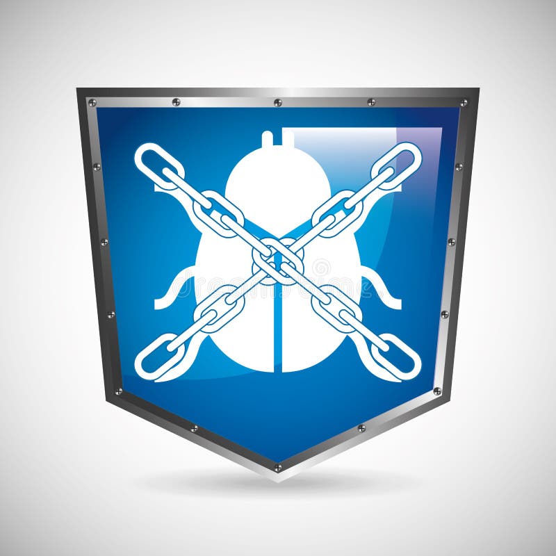 Computer virus stock vector. Illustration of blue, computer - 50921313