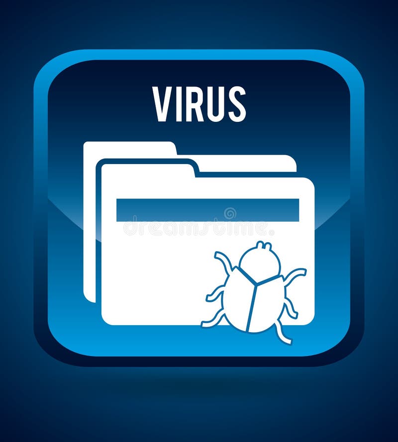 Computer virus stock vector. Illustration of file, blue - 50921384