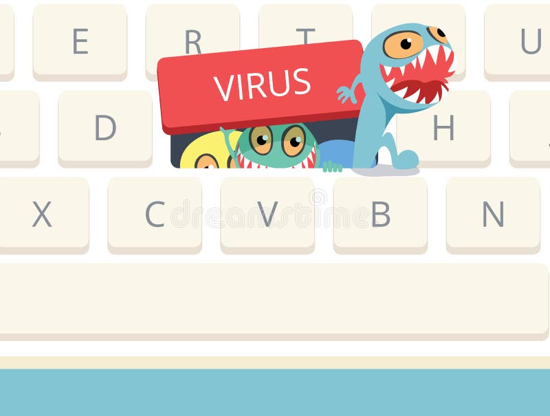 Computer Virus Go through Computer Keyboard Stock Vector - Illustration ...