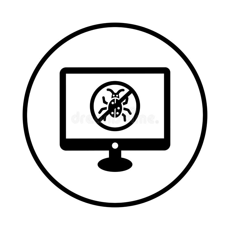 Computer Virus Icon. Black Vector Design Stock Vector - Illustration of ...