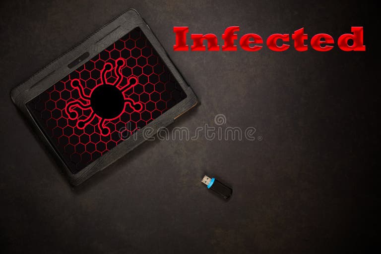 Infected Android tablet stock illustration. Illustration of malware ...