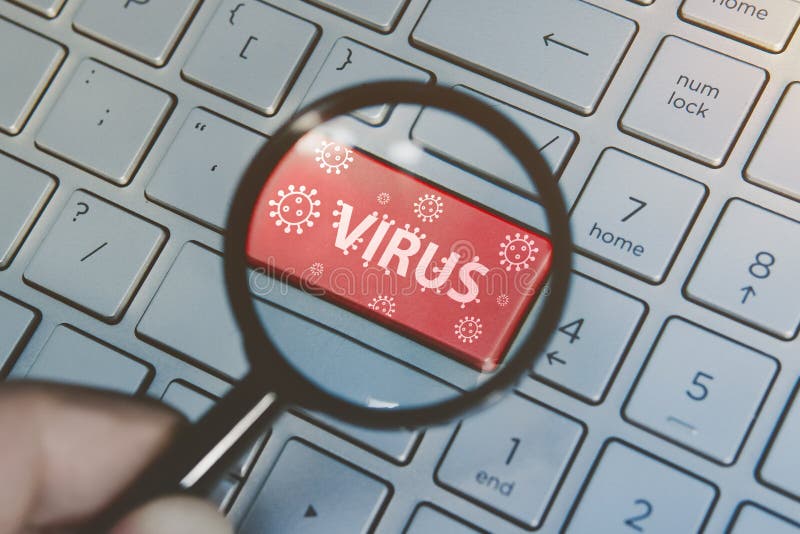 Computer Virus from Internet, with Message on Enter Key of Keyboard ...