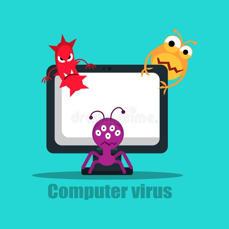 Computer Virus Internet Security Attack, Vector Illustration Stock ...
