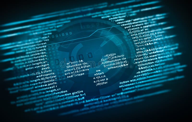 Computer Virus Malware Attack. Computer Code on a Screen with a Skull ...