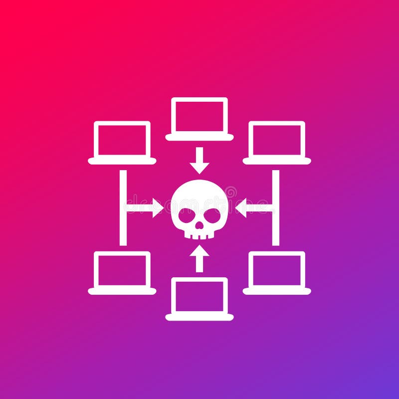 Computer Virus or Malware Attack Vector Icon Stock Vector ...
