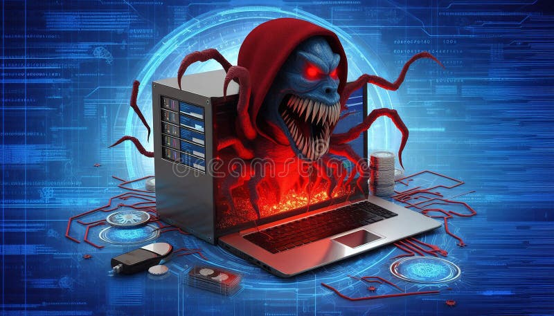 Computer Virus and Malware Concept Illustration Stock Illustration ...