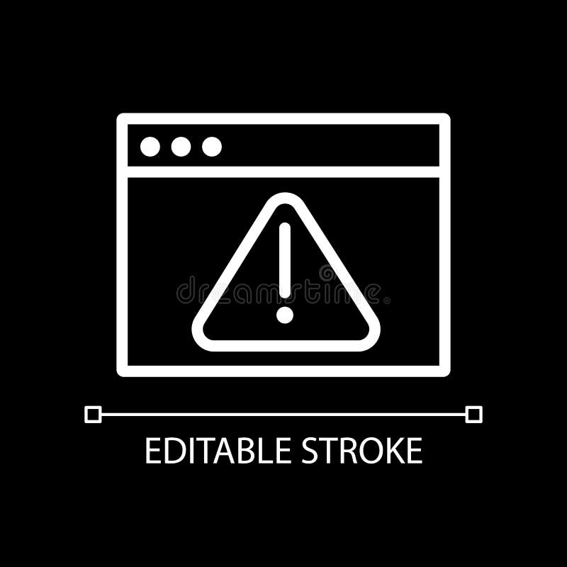 Computer Virus Pixel Perfect White Linear Icon for Dark Theme Stock ...