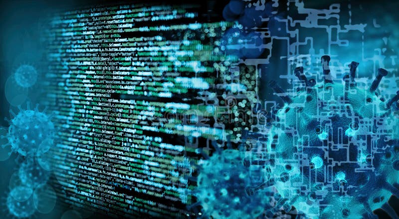 Computer Virus and Program Code Stock Image - Image of security, stream ...