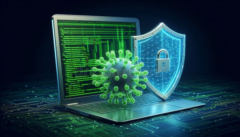 Computer Virus Protection Illustration Stock Illustration ...