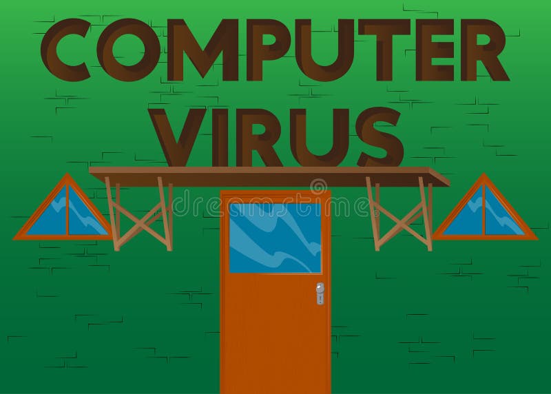 Virus Text and Biohazard Sign on Concrete Background. Attention Danger ...