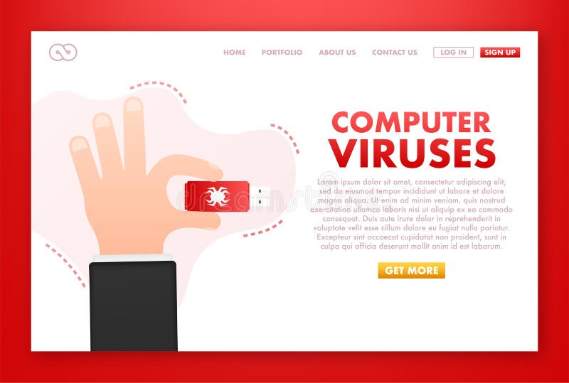 Computer Virus on Usb Flash Card. Virus Protection. Vector Stock ...