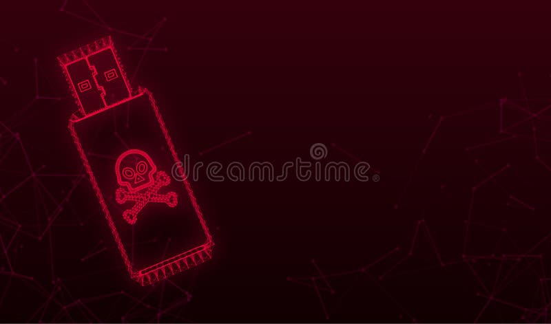 Computer Virus on Usb Flash Card. Virus Protection. Vector Stock ...