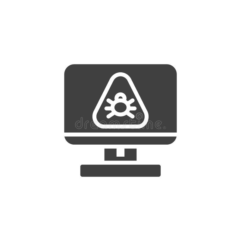 Computer virus vector icon stock vector. Illustration of problem ...