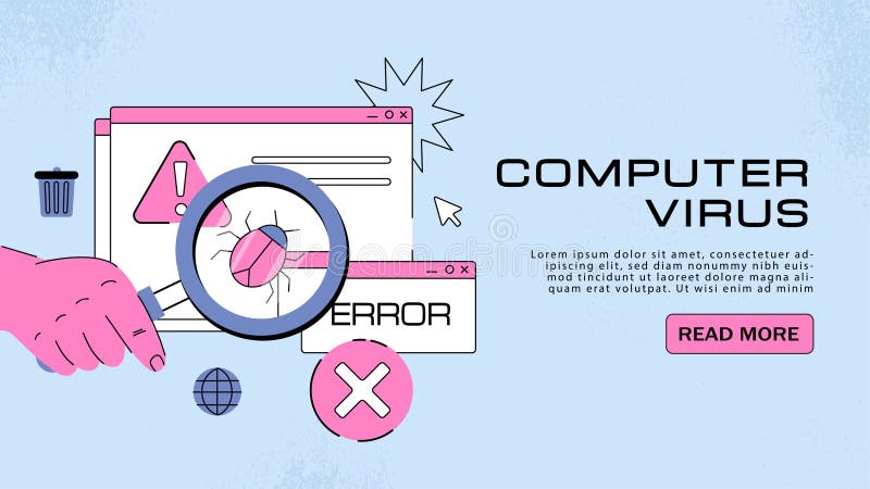 Computer Virus Vector Poster Stock Illustration - Illustration of page ...