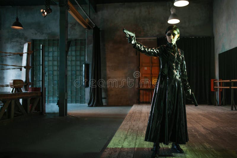 Computer Viruses and Cybersecurity, Concept. Young Woman Dressed in ...