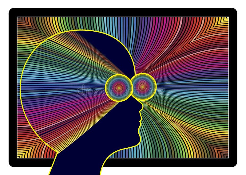 Computer Vision Syndrome stock illustration. Illustration of nerd ...