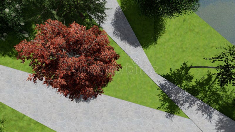 3d Image of the Landscape Design of the Home Territory. Landscaping of ...