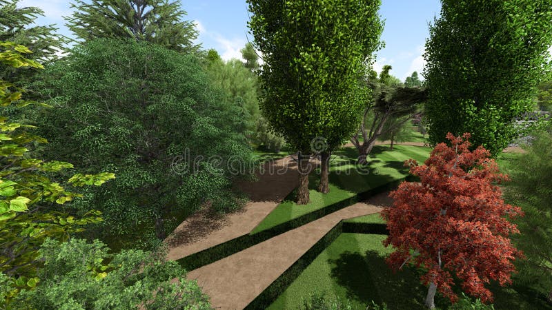 3d Image of the Landscape Design of the Home Territory. Landscaping of ...