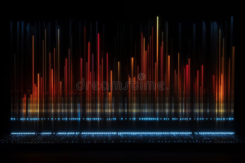 Computer Visualization Of Real Time Cpu Usage Through Led Indicators Generative Ai Stock Image