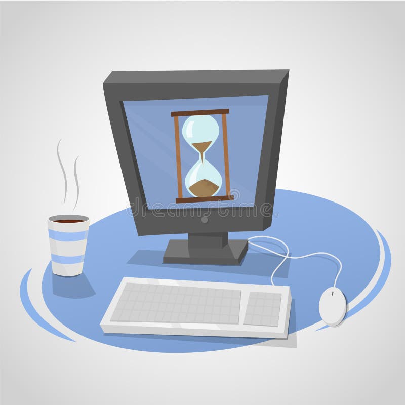 Computer waiting time stock vector. Illustration of white - 53965021